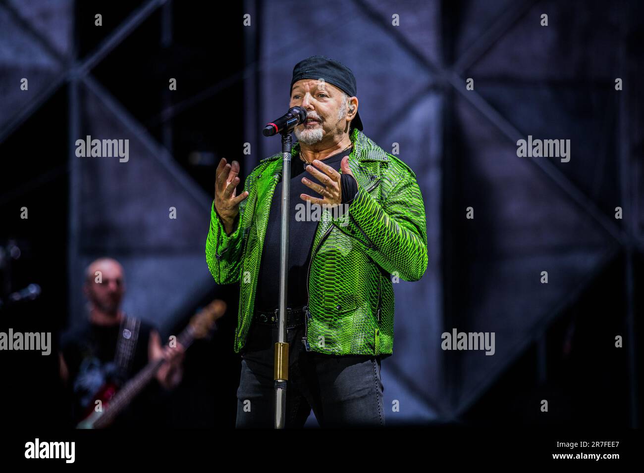 Vasco Rossi and his band performs live in Bologna, Italy on June 12 ...