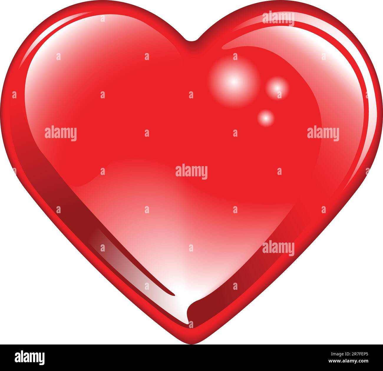 Isolated shiny glossy red valentines day heart. Classic symbol of ...