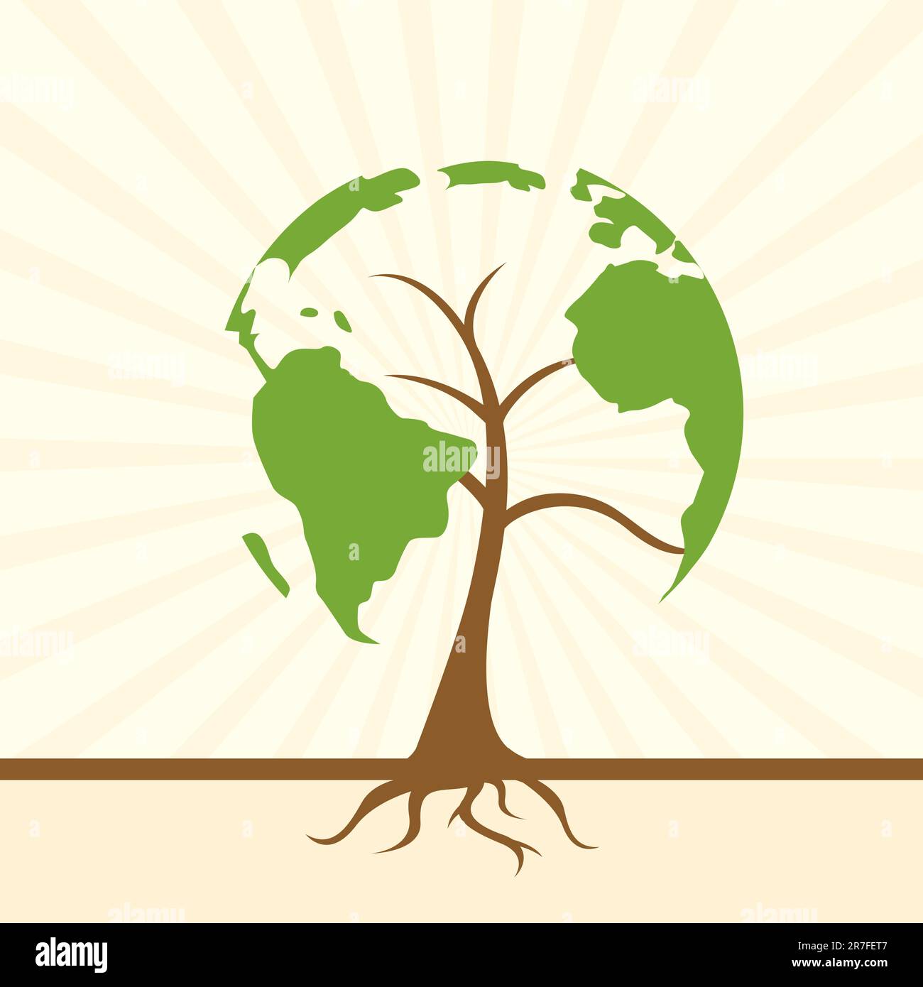 illustration of global tree on white background Stock Vector Image ...