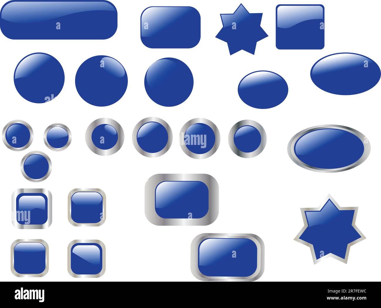 collection of blue buttons - vector Stock Vector Image & Art - Alamy