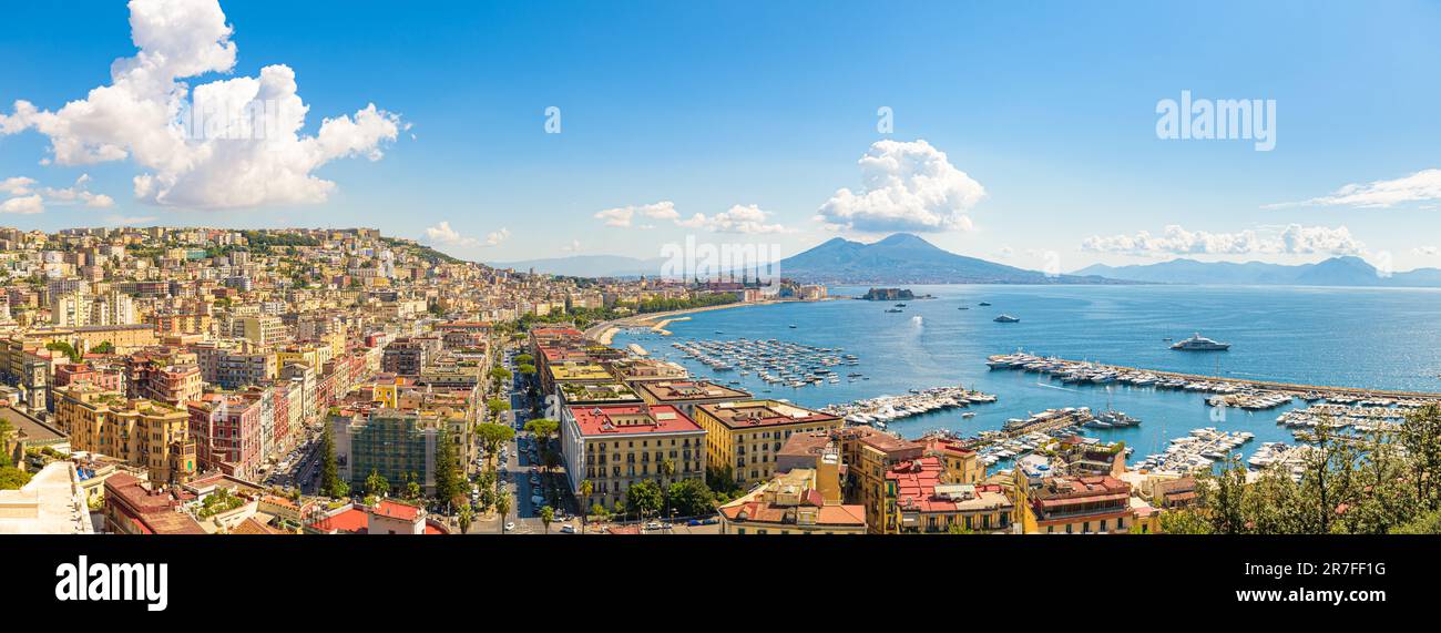Naples, Italy. August 31, 2021. View of the Gulf of Naples from the ...