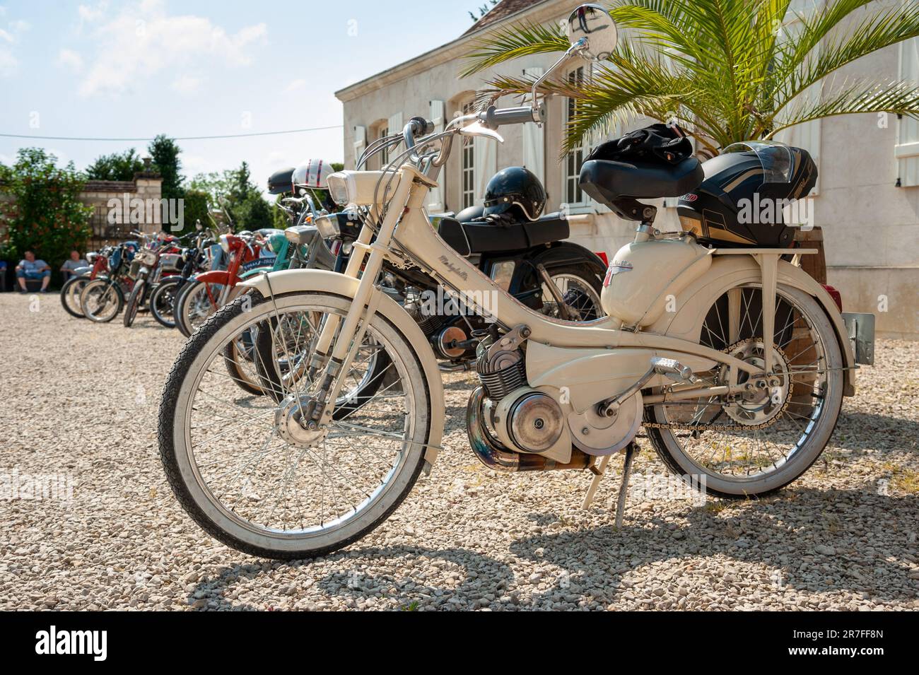 Piney, France. 11th June, 2023. Mobylette, Gathering of vintage mopeds ...