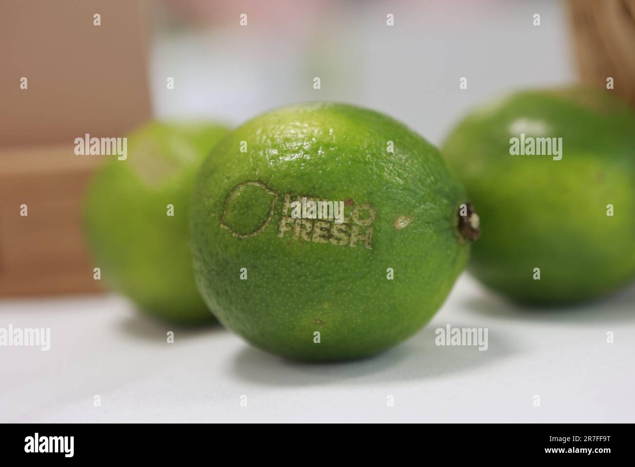 Barleben, Germany. 15th June, 2023. Lemons with the Hello Fresh logo ...