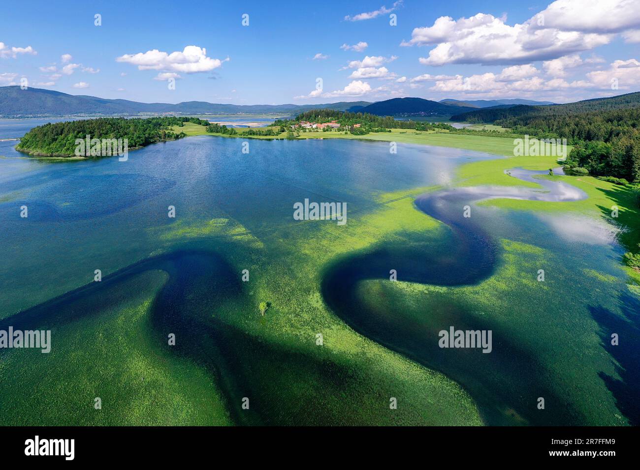 Spectacular aerial view of lake Cerknica, the biggest intermittent lake ...