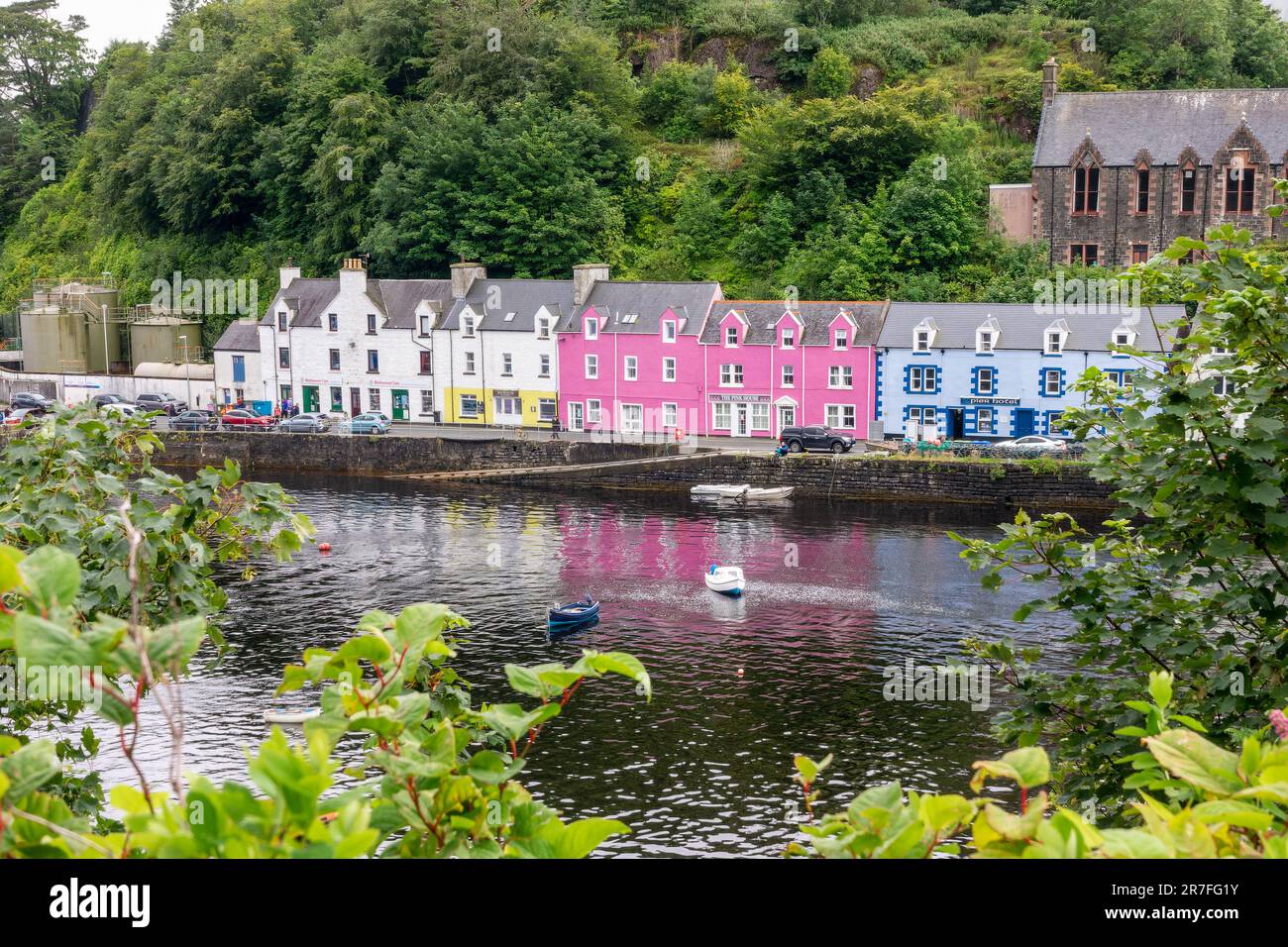 Colorful houses in the harbor of Portree, Isle of Skye, Scotland, UK ...