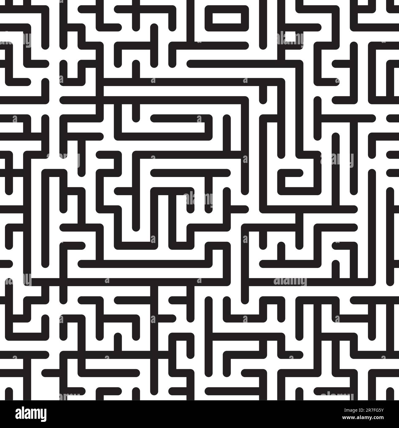 Black-and-white abstract background with complex maze. Seamless pattern. Vector illustration ...