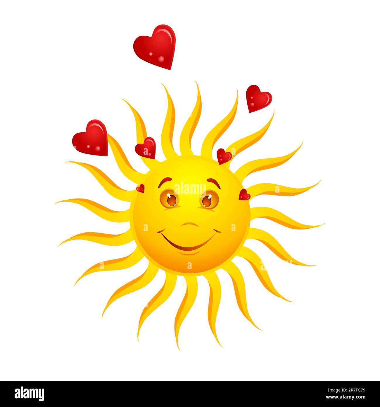 Happy sun icon Cut Out Stock Images & Pictures - Alamy
