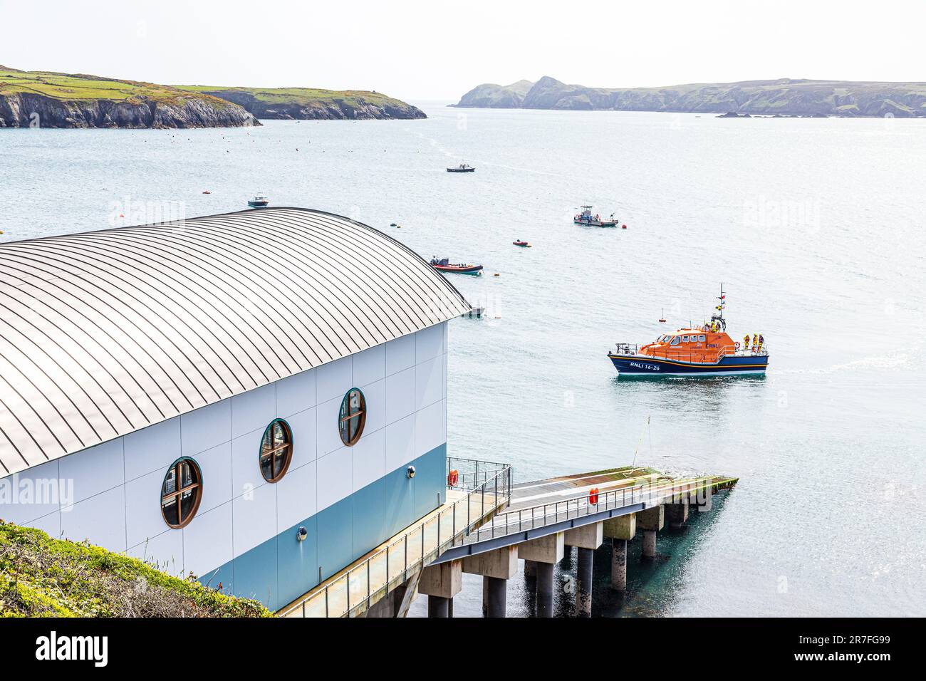 The Tamar class lifeboat RNLB Norah Wortley returning after an exercise ...