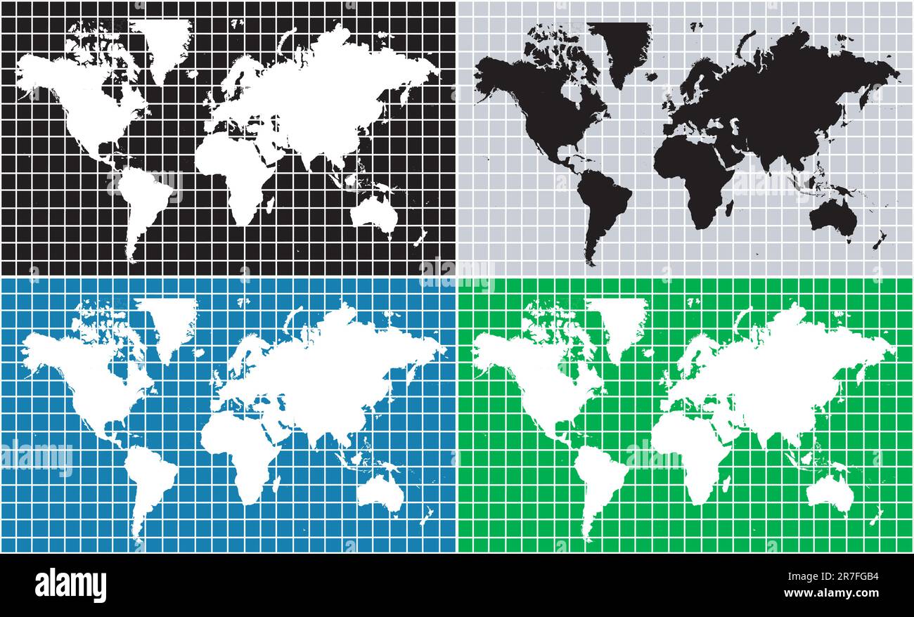 World map and grid Stock Vector Images - Alamy