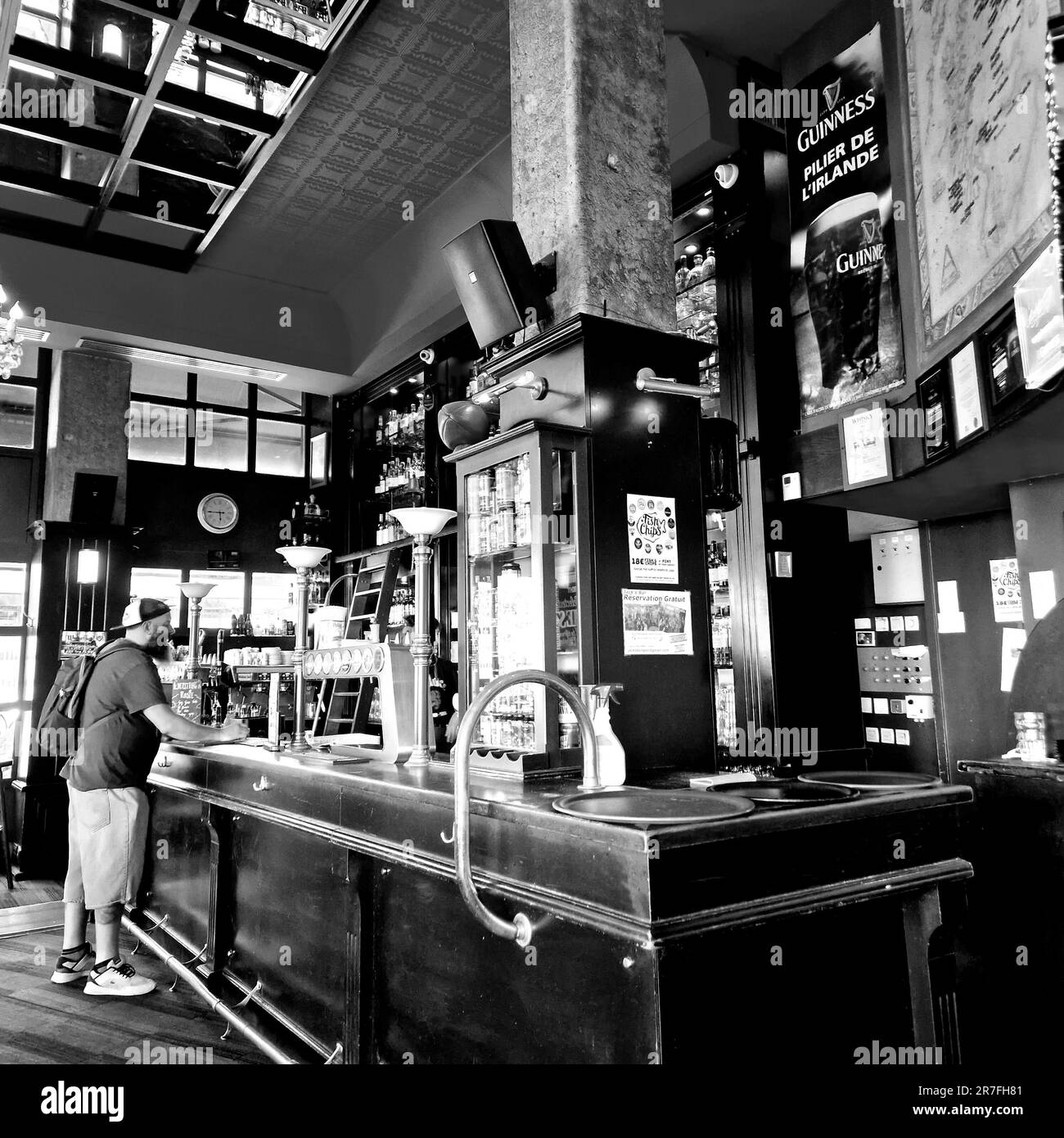 Interior view of a pub, Lyon, France Stock Photo - Alamy