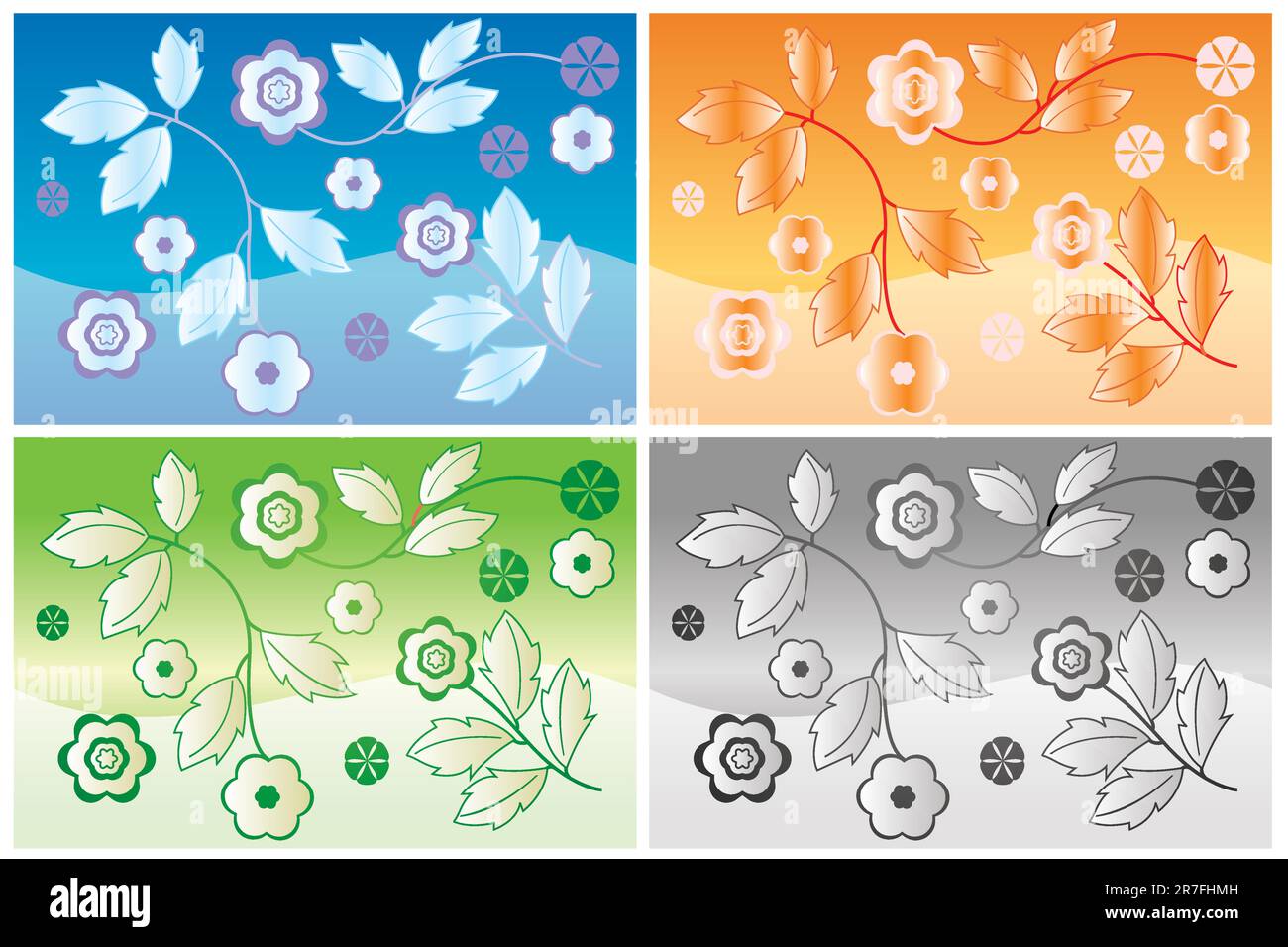 different color flower background - vector illustration Stock Vector ...