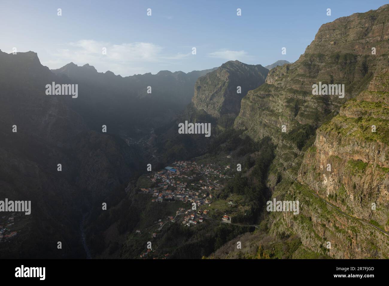 Picturesque valley surrounded stunning rocks hi-res stock photography ...