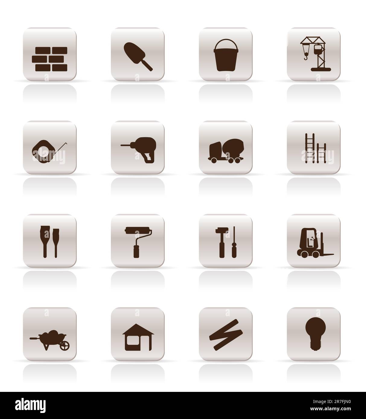 Construction and Building Icon Set. Easy To Edit Vector Image Stock ...