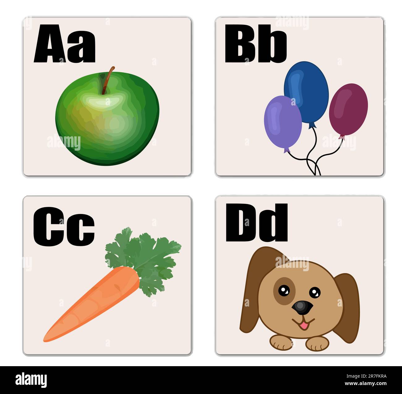 A - D alphabet cards design, vector illustration Stock Vector Image ...