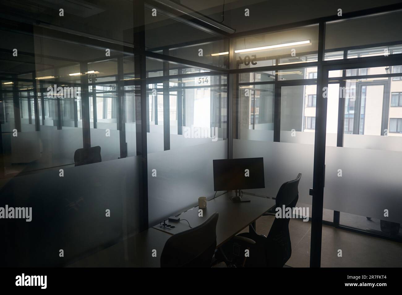 Modern interior of private workspace in business center Stock Photo - Alamy