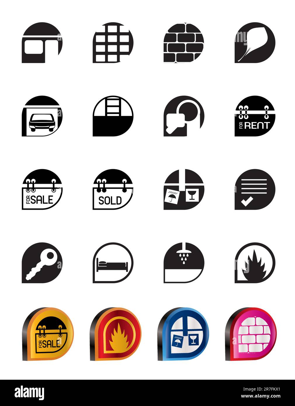 Simple Real Estate icons - Vector Icon Set Stock Vector Image & Art - Alamy