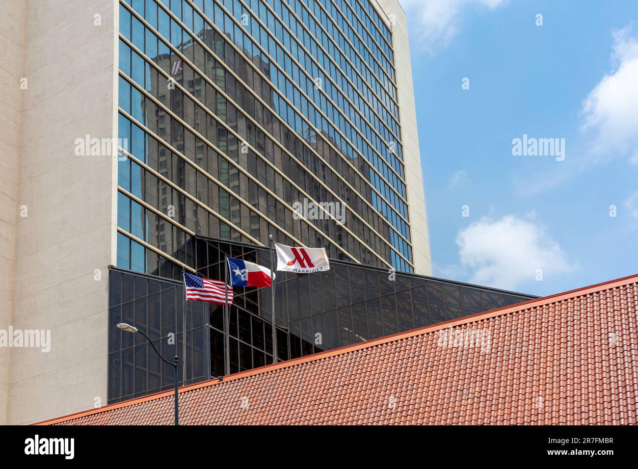 San Antonio, Texas, USA – May 8, 2023: Flags of USA, Texas, and ...