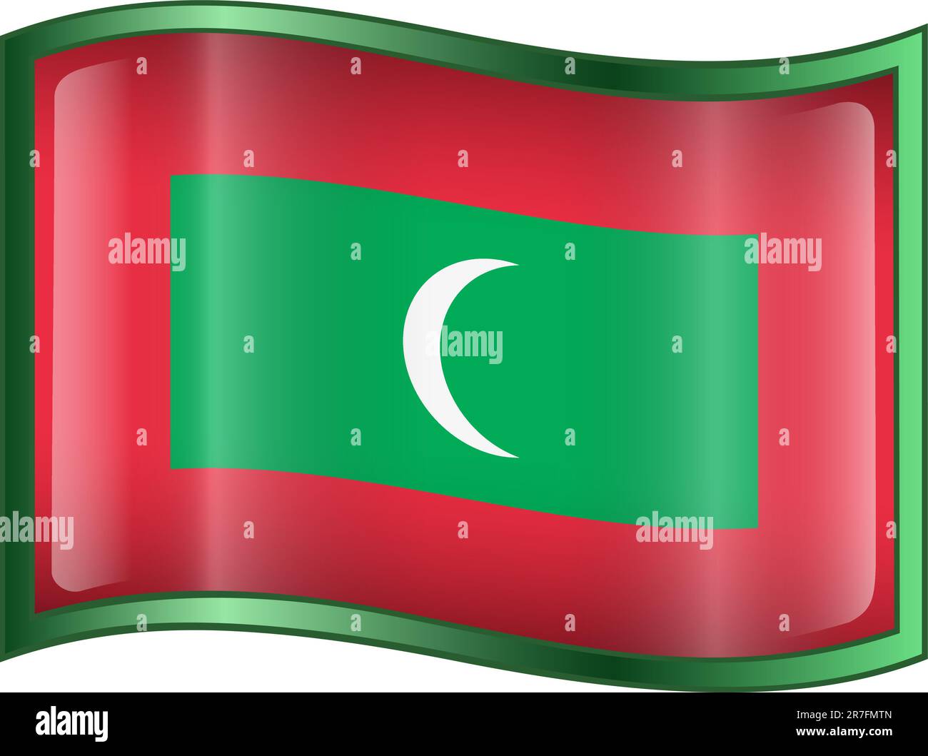 Maldives Flag icon, isolated on white background Stock Vector Image ...