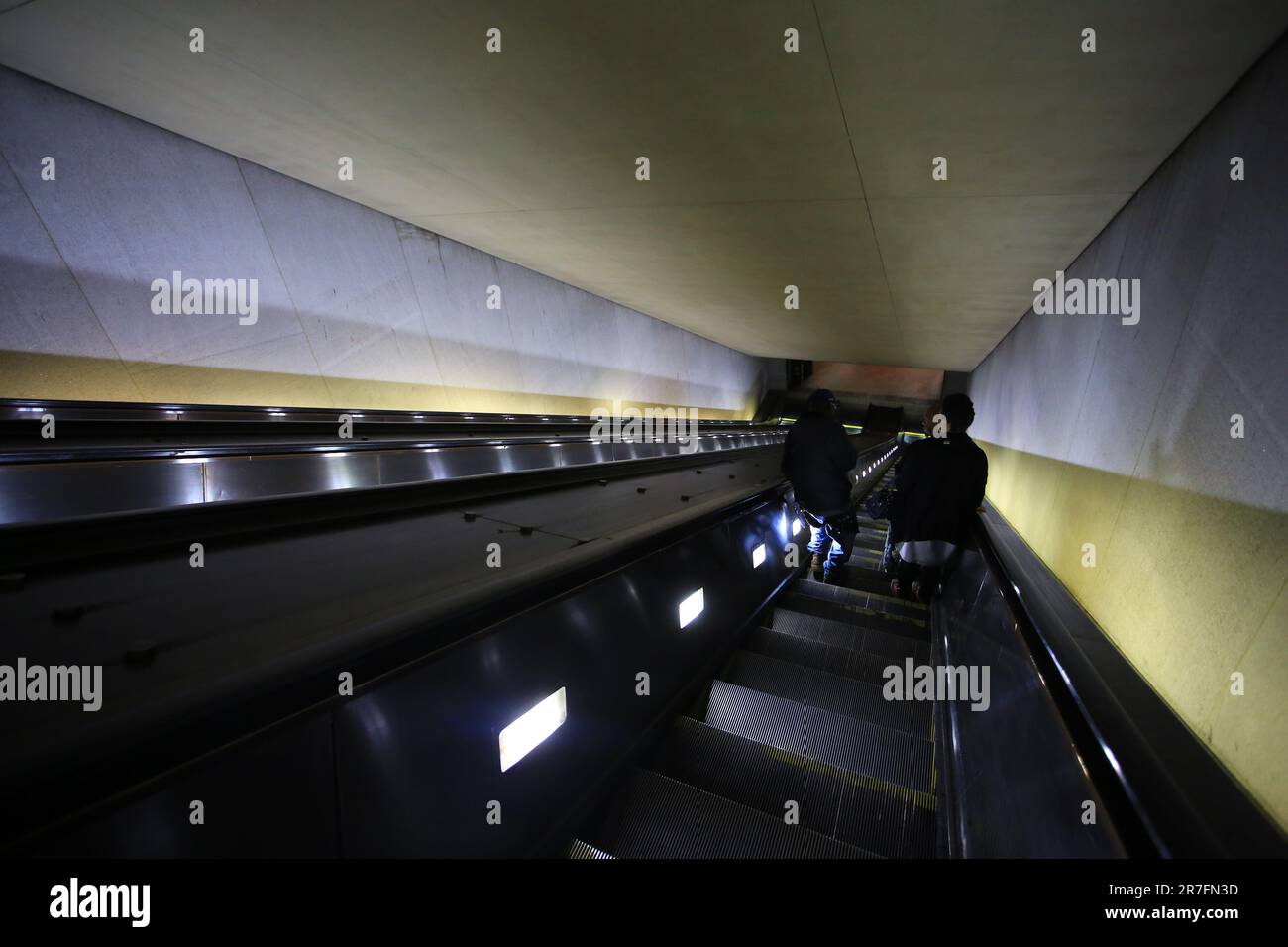 Washington, DC- May 1 2018: tunnel of Washington Metro. Washington ...