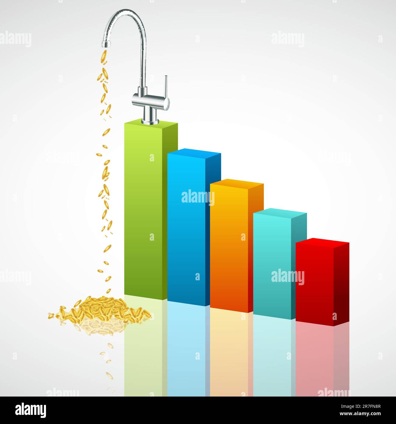 illustration of business graph with dollar tap Stock Vector Image & Art ...