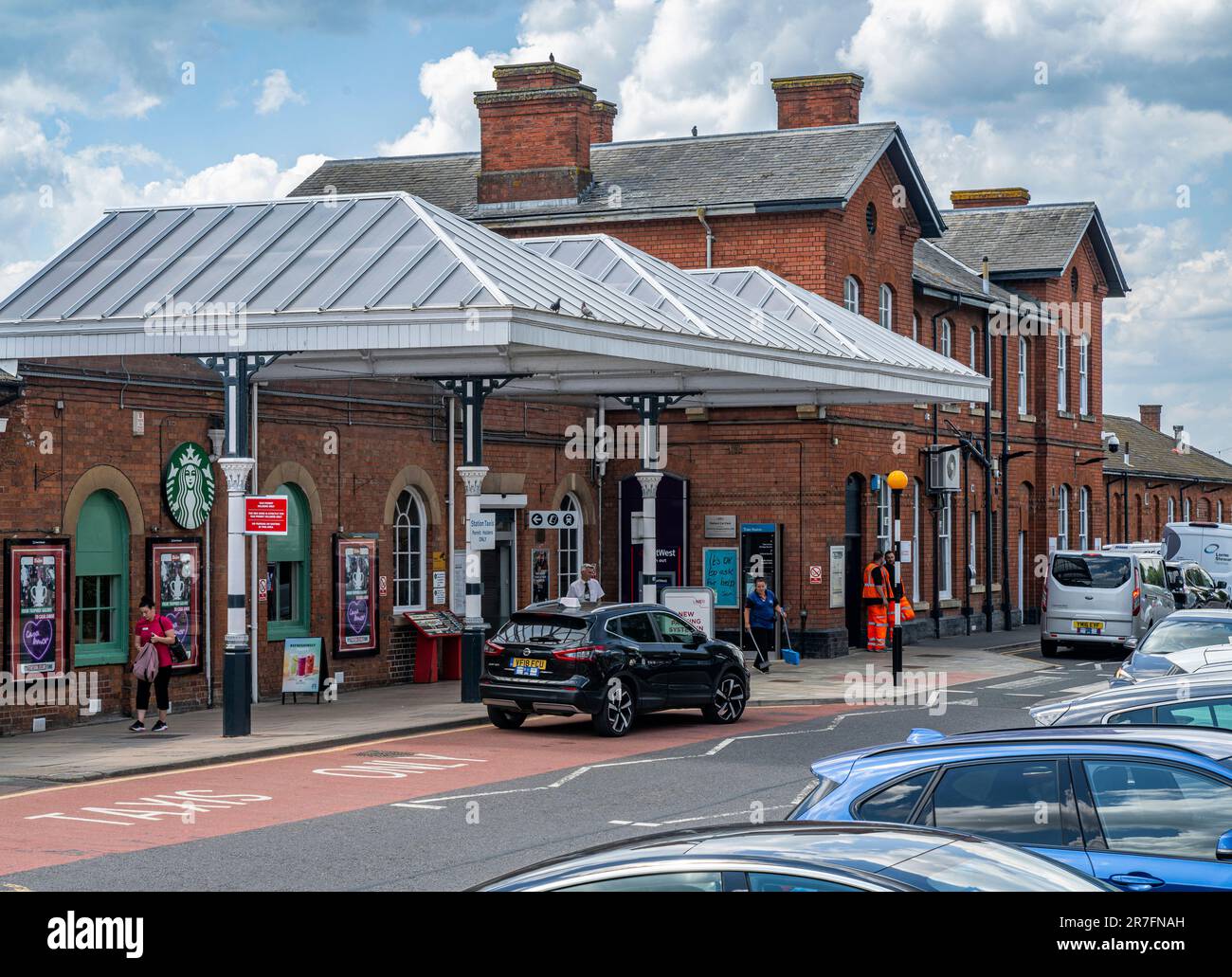 Grantham, Lincolnshire, UK – The entrance to Grantham Train Station or ...