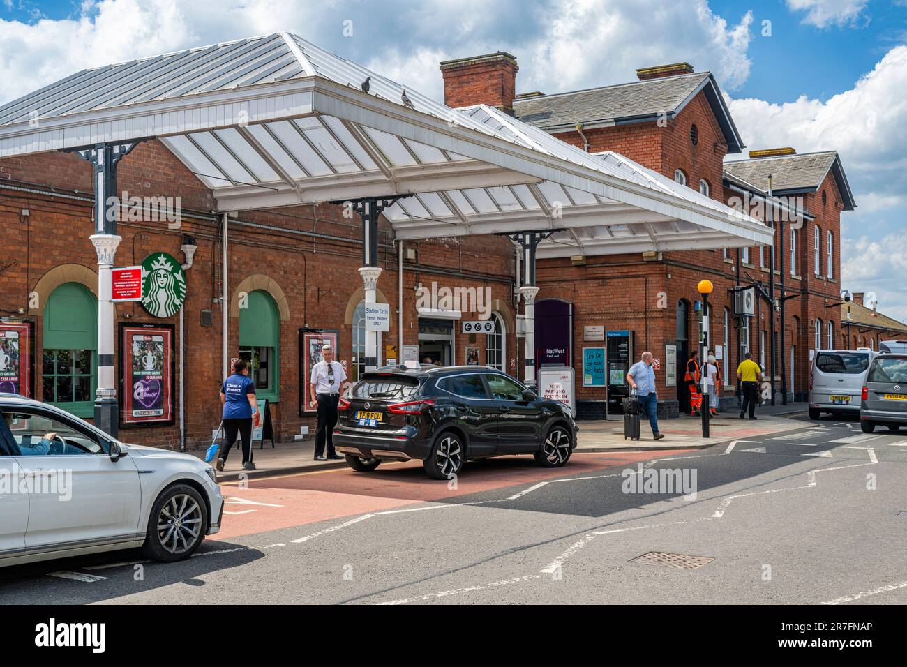 Grantham, Lincolnshire, UK – The entrance to Grantham Train Station or ...