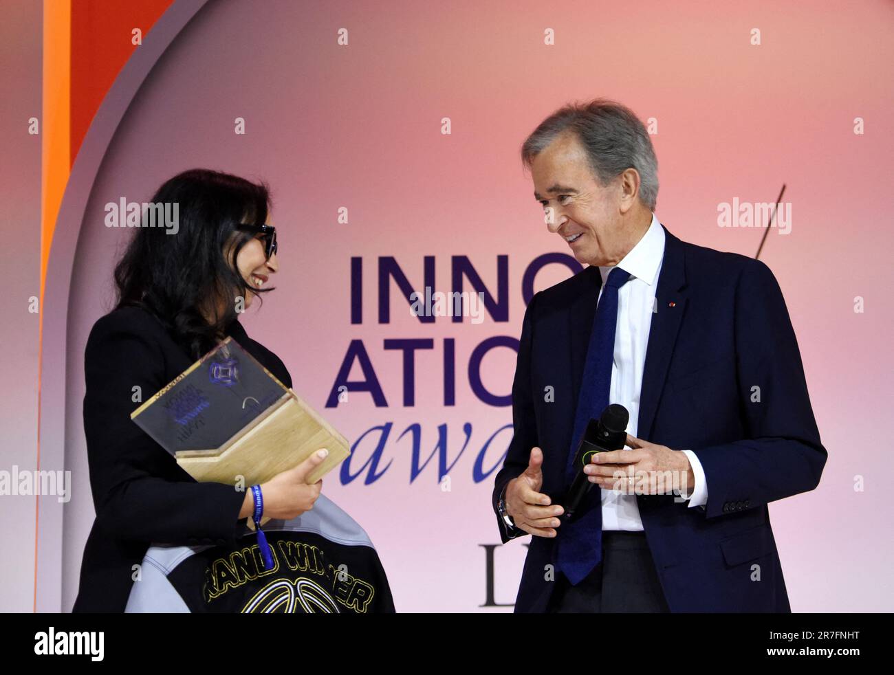 Paris, France. 15th June, 2023. LVMH Chairman Bernard Arnault visit the ...
