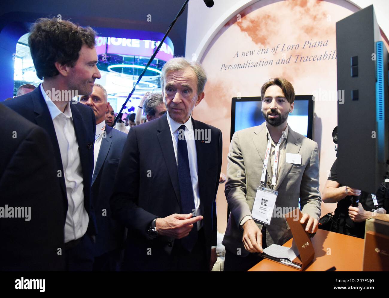 Paris, France. 15th June, 2023. LVMH Chairman Bernard Arnault visit the ...