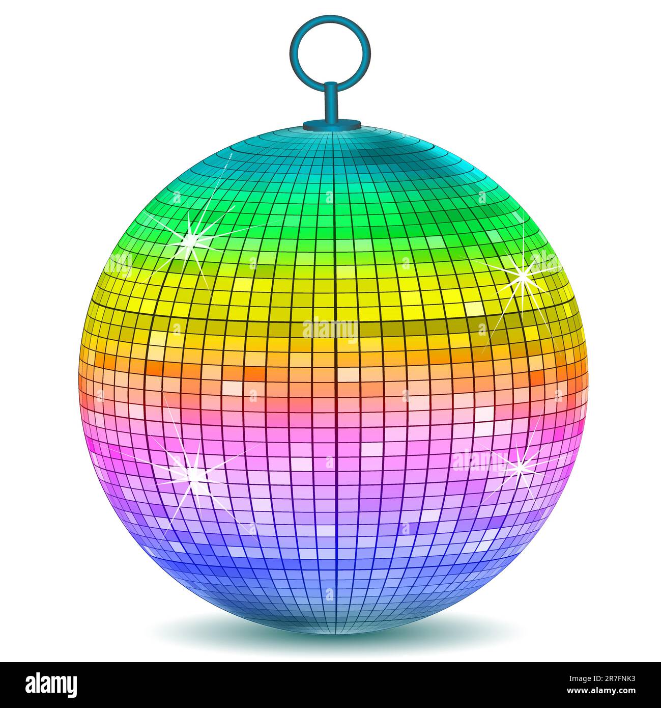 illustration of colorful disco ball on white background Stock Vector ...
