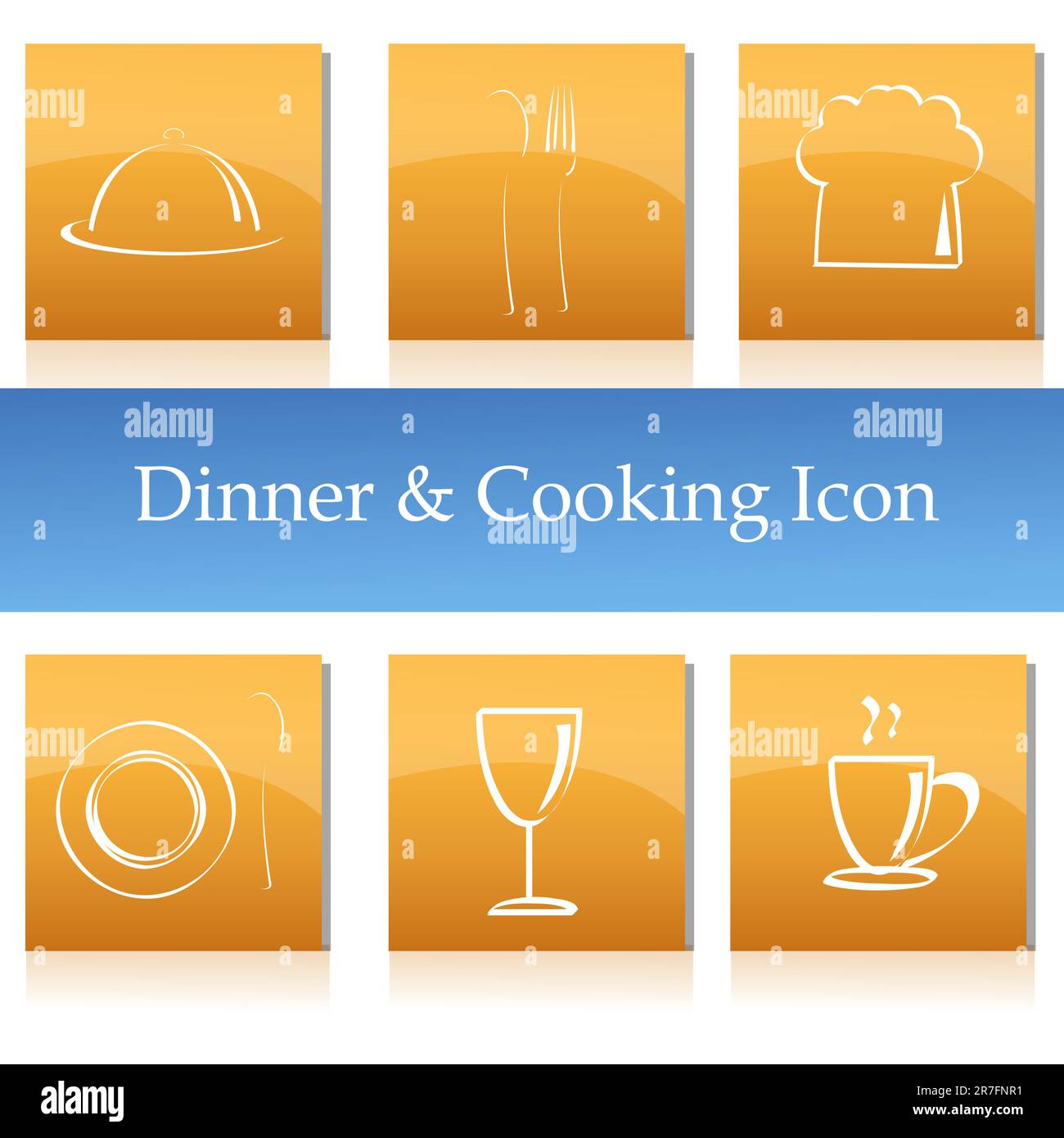 illustration of dinner and cooking icons Stock Vector Image & Art - Alamy