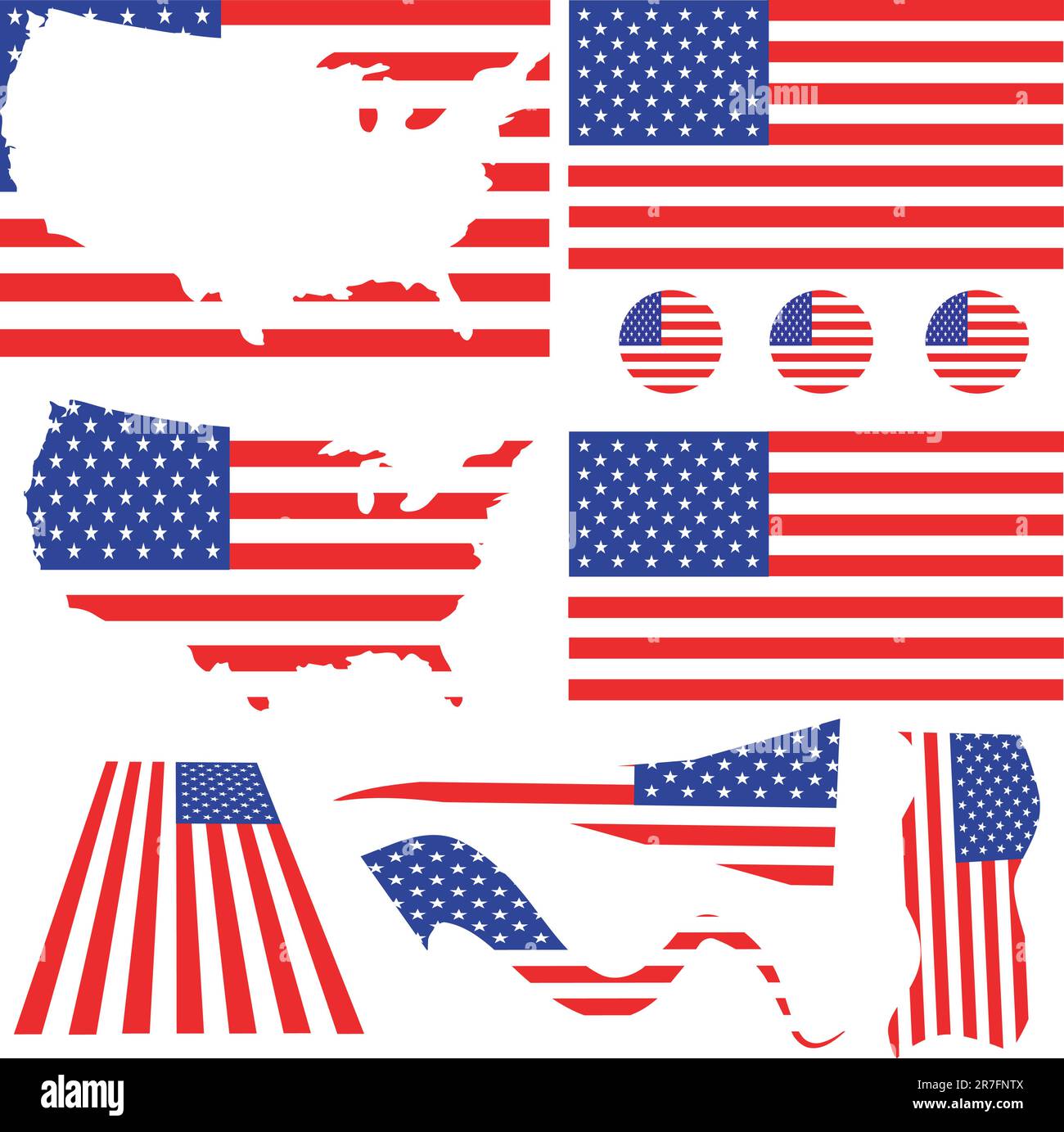Set of classics USA flags Stock Vector Image & Art - Alamy