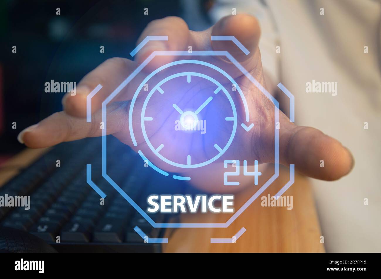 24 service concept open support hi-res stock photography and images - Alamy