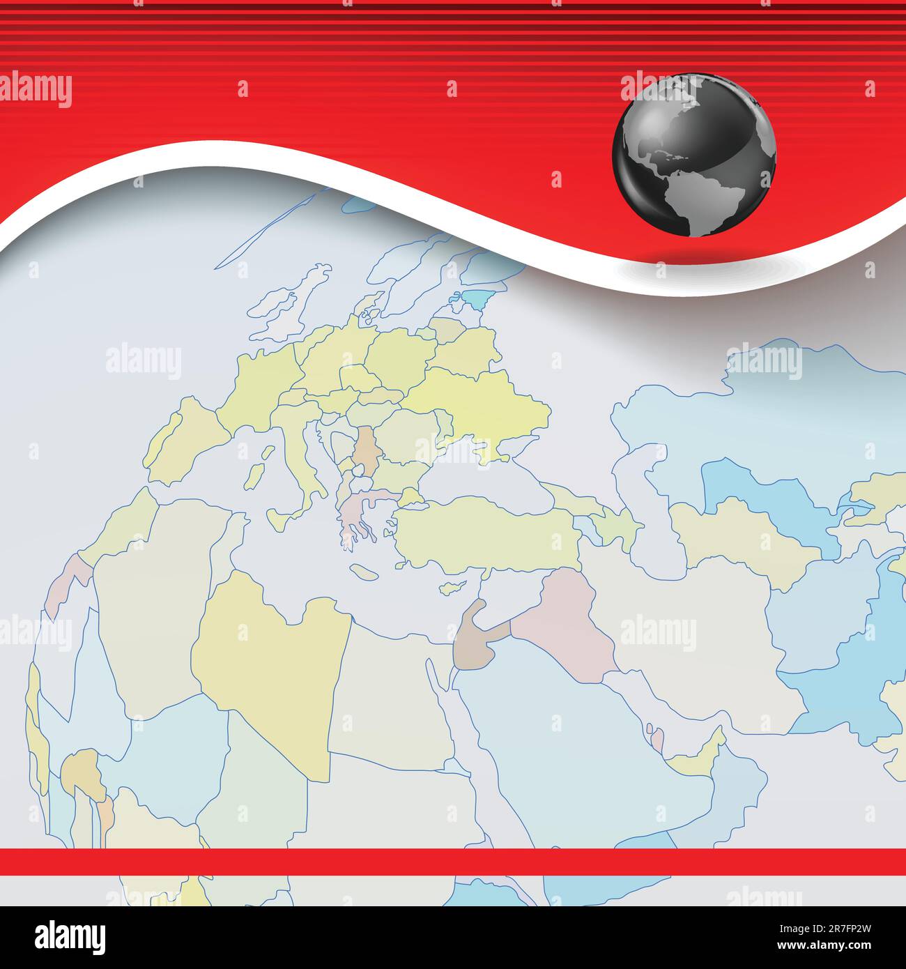 Abstract business red background with globe and earth map Stock Vector ...