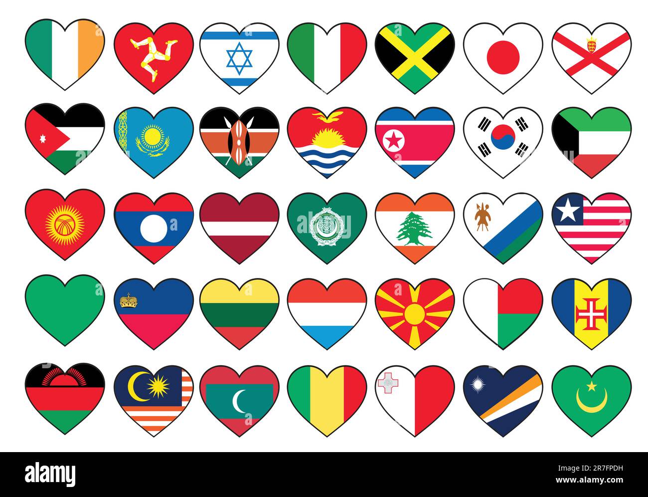 heart flags set Stock Vector Image & Art - Alamy