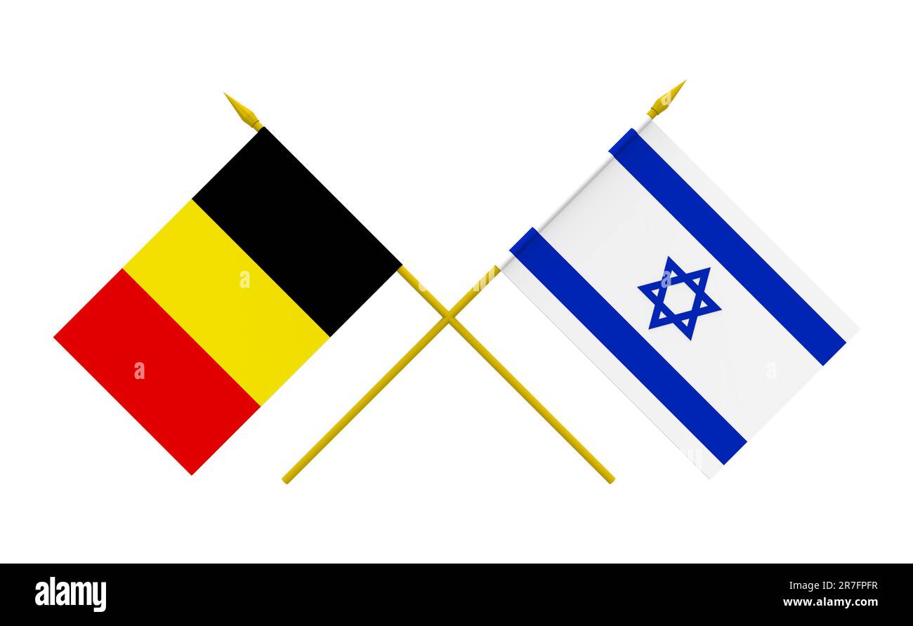 Flags of Belgium and Israel, 3d render, isolated on white Stock Photo - Alamy