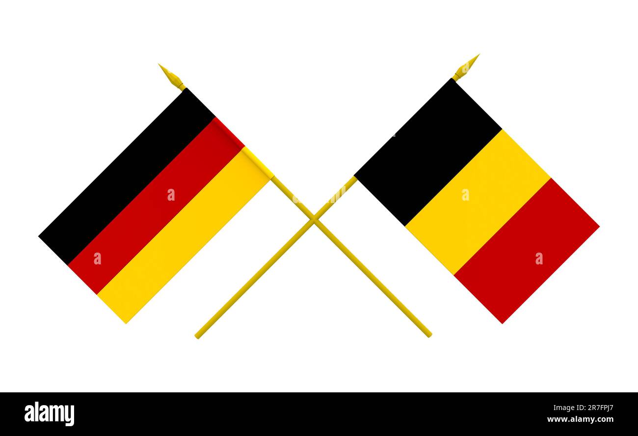 Flags of Belgium and Germany, 3d render, isolated Stock Photo - Alamy