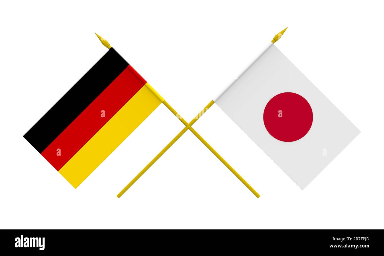 Flags of Germany and Japan, 3d render, isolated Stock Photo - Alamy