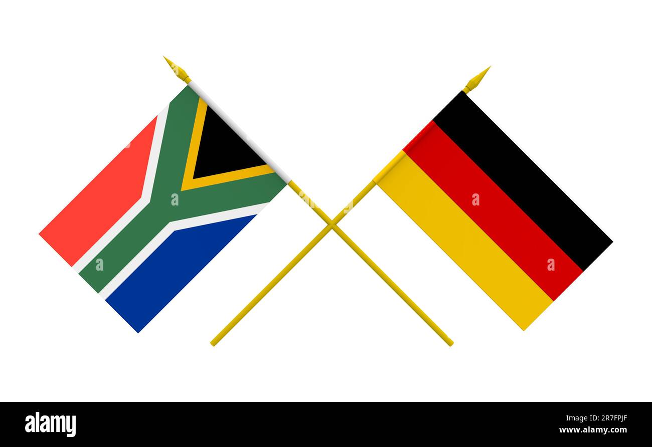 Flags of Germany and South Africa, 3d render, isolated Stock Photo - Alamy