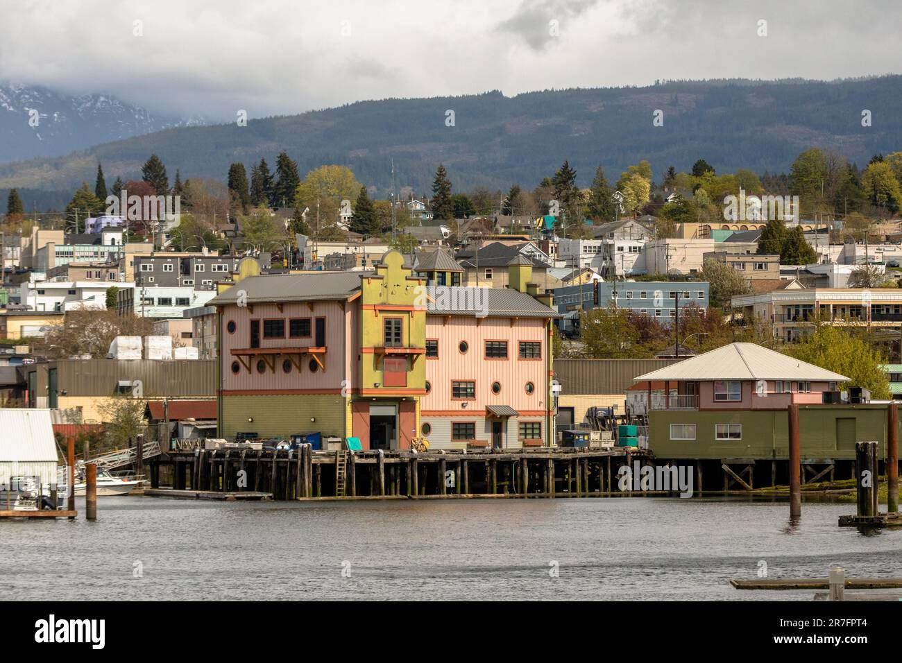 The town of Port Alberni on Vancouver Island is seen from a boat on ...