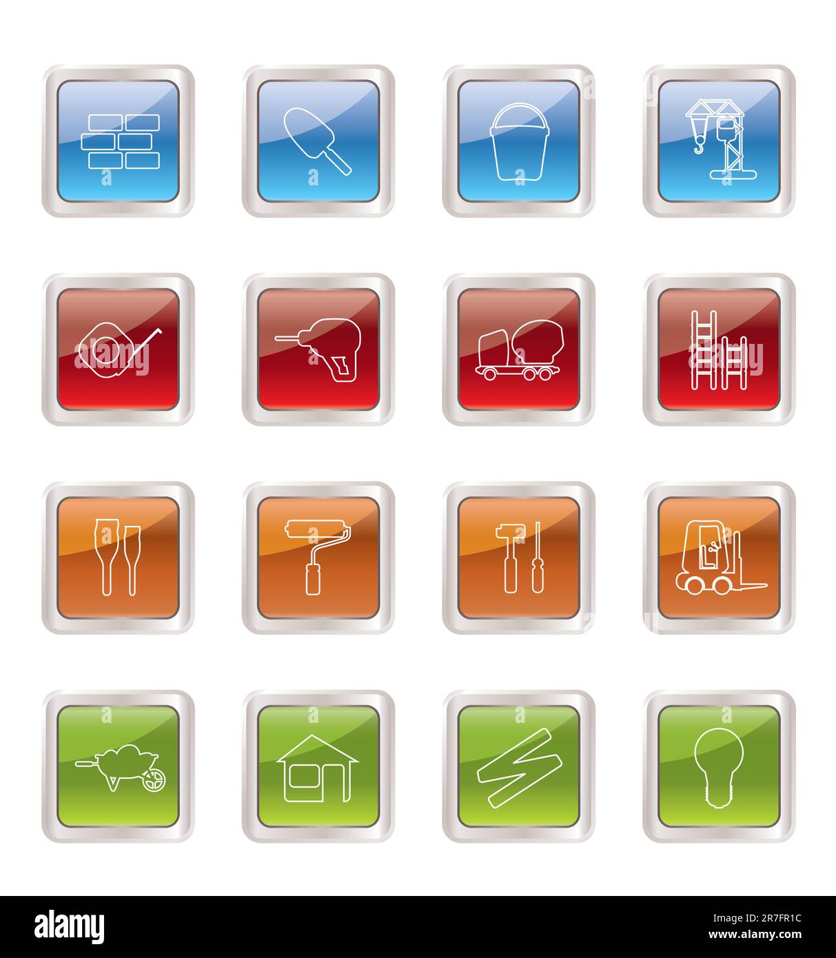 Construction and Building Icon Set. Easy To Edit Vector Image Stock ...