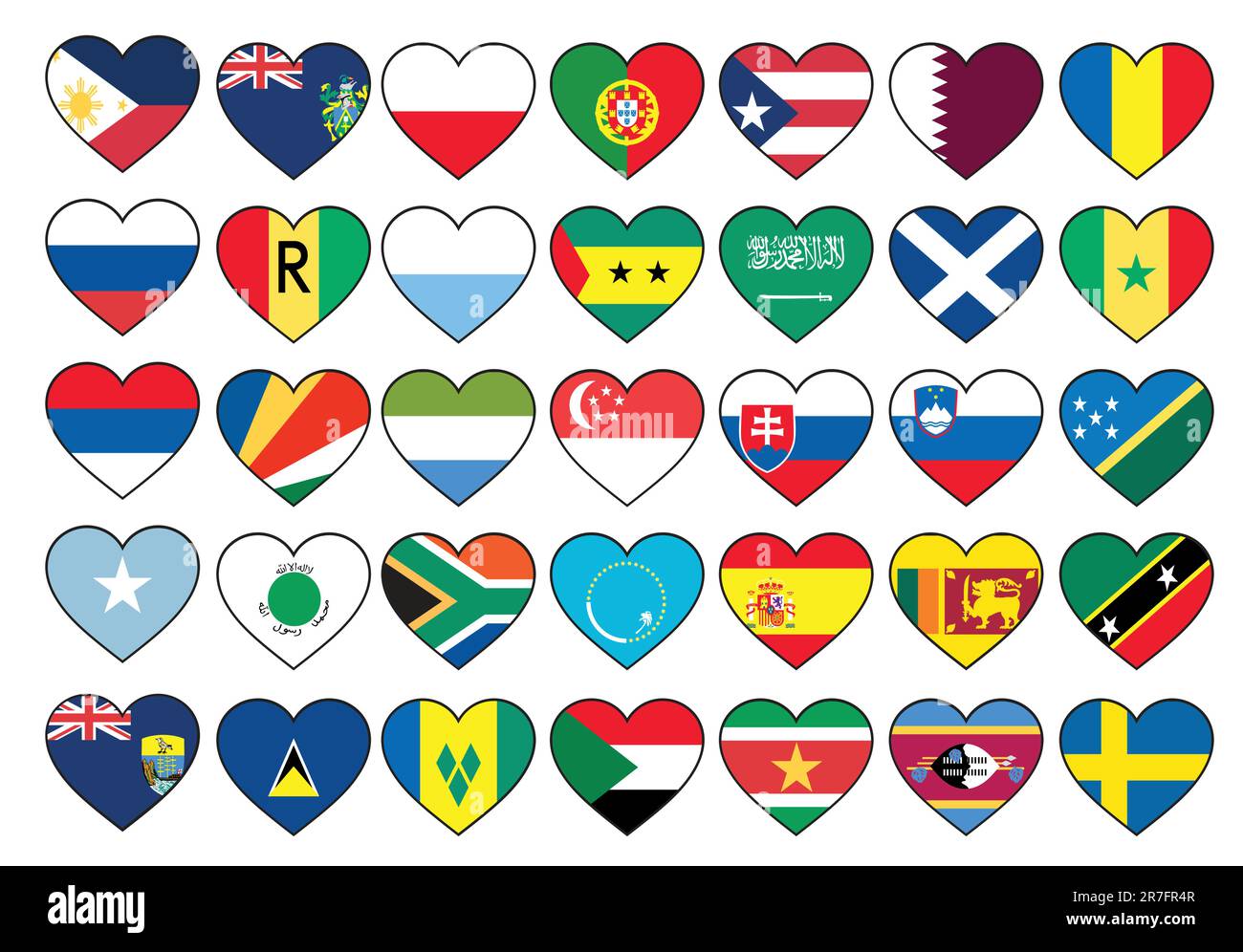 heart flags set Stock Vector Image & Art - Alamy