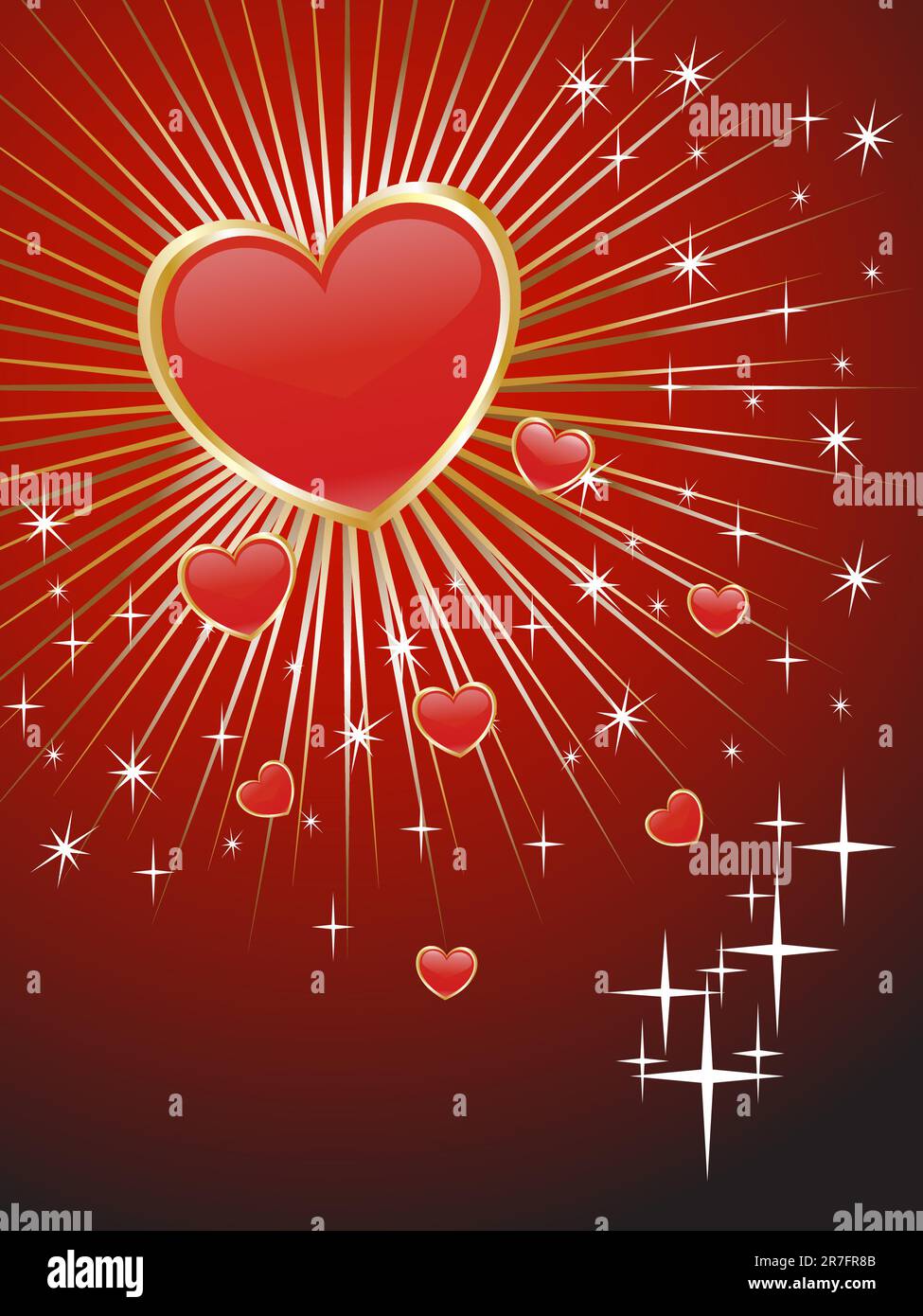 vector eps 10 illustration of red heart on a stars background Stock ...