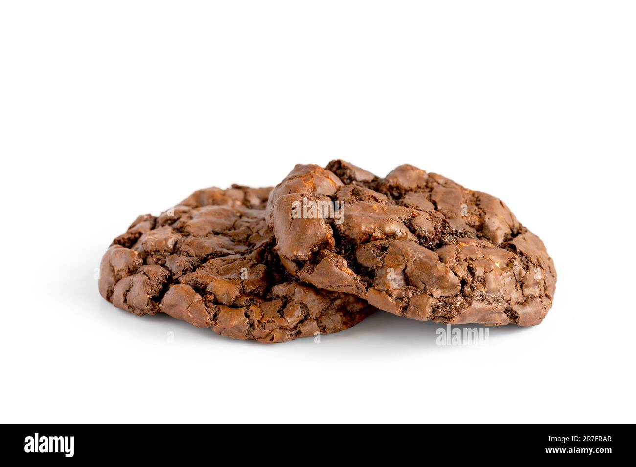 Soft chocolate cookies isolated on white background Stock Photo - Alamy
