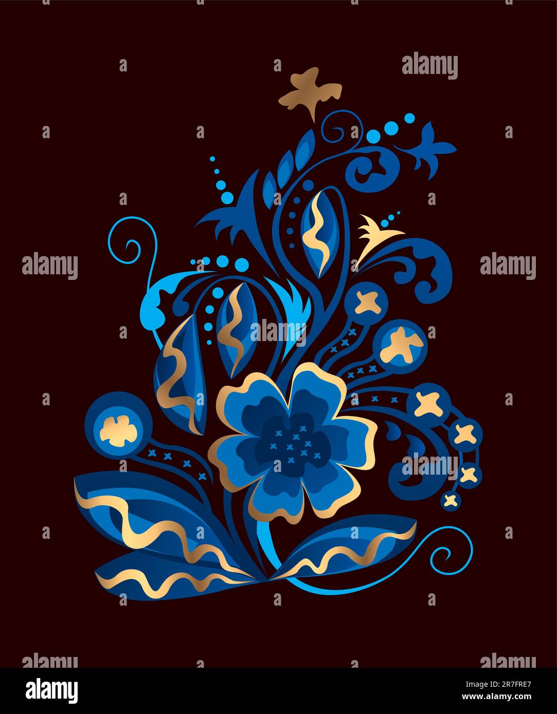 Blue gold pattern in Stock Vector Images - Alamy