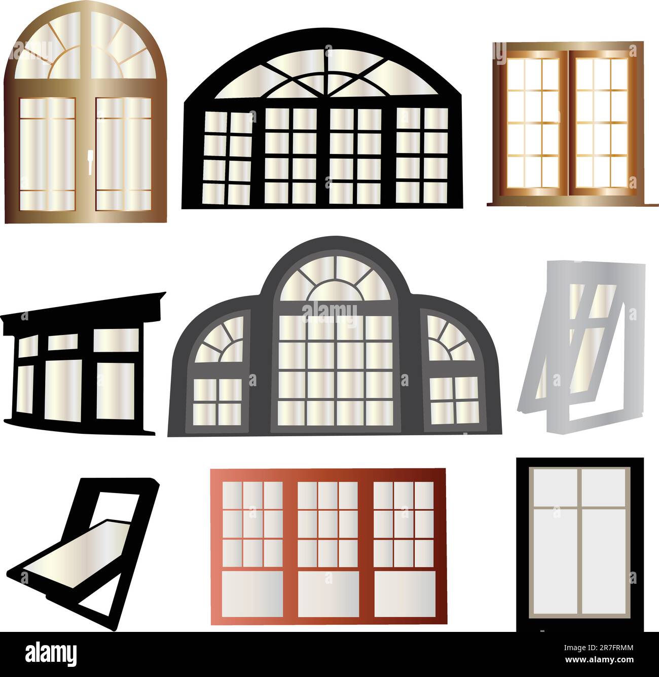 windows collection - vector Stock Vector Image & Art - Alamy