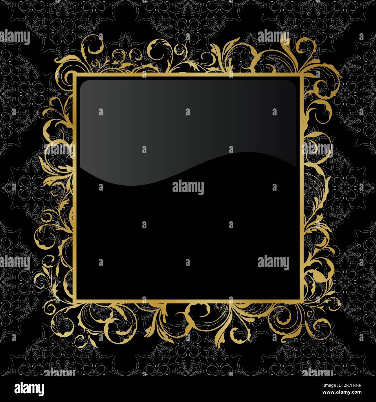 Illustration of floral gold frame - vector Stock Vector Image & Art - Alamy