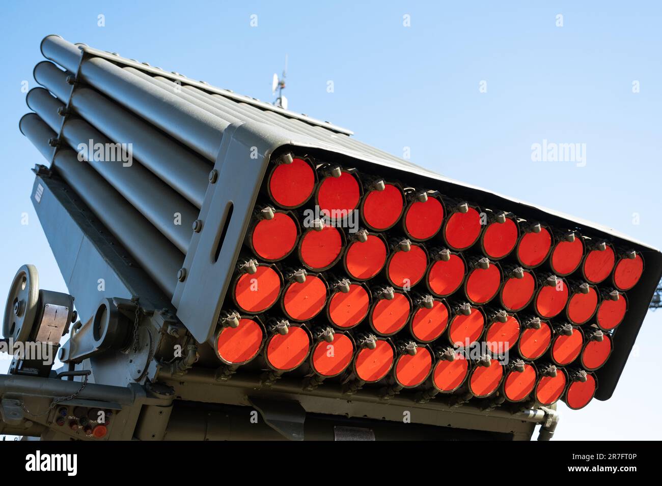 Russian multi-barreled rocket artillery on a vehicle Stock Photo - Alamy