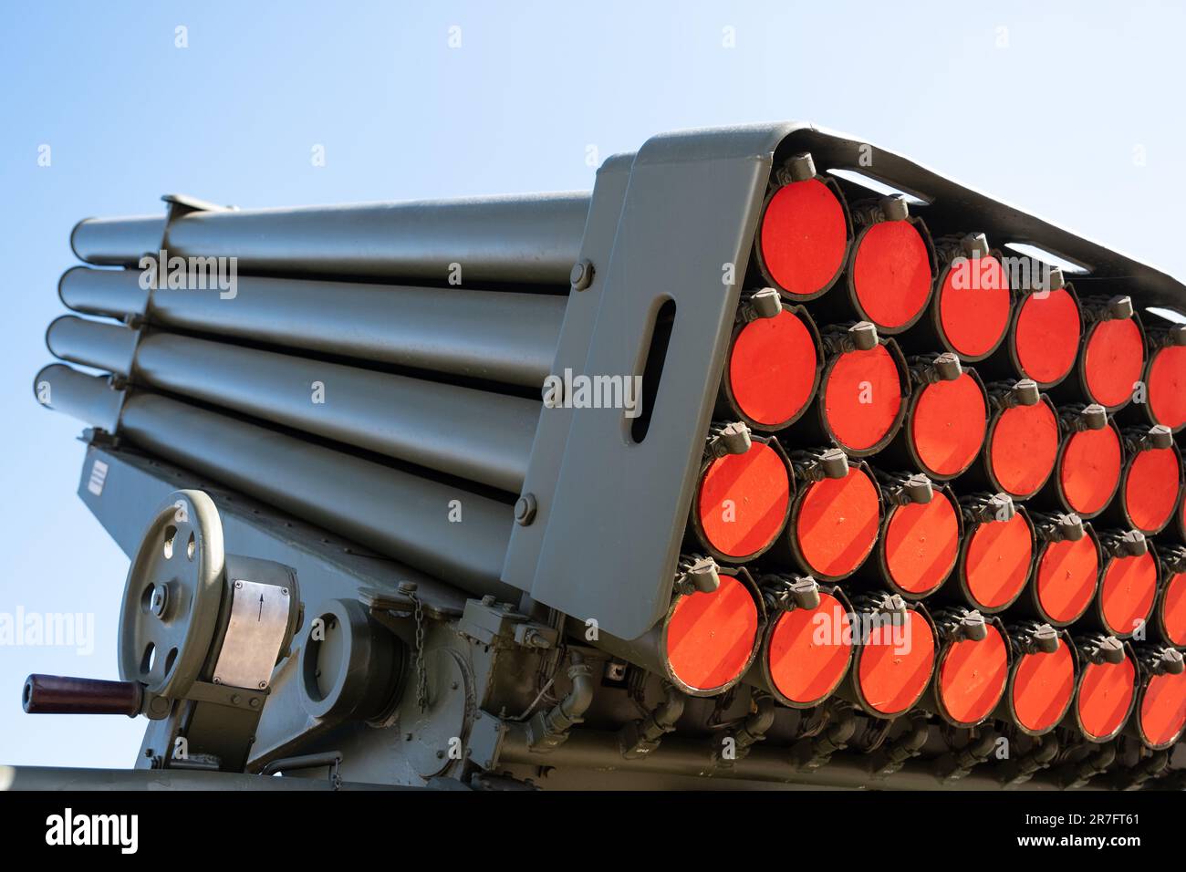 Russian multi-barreled rocket artillery on a vehicle Stock Photo - Alamy