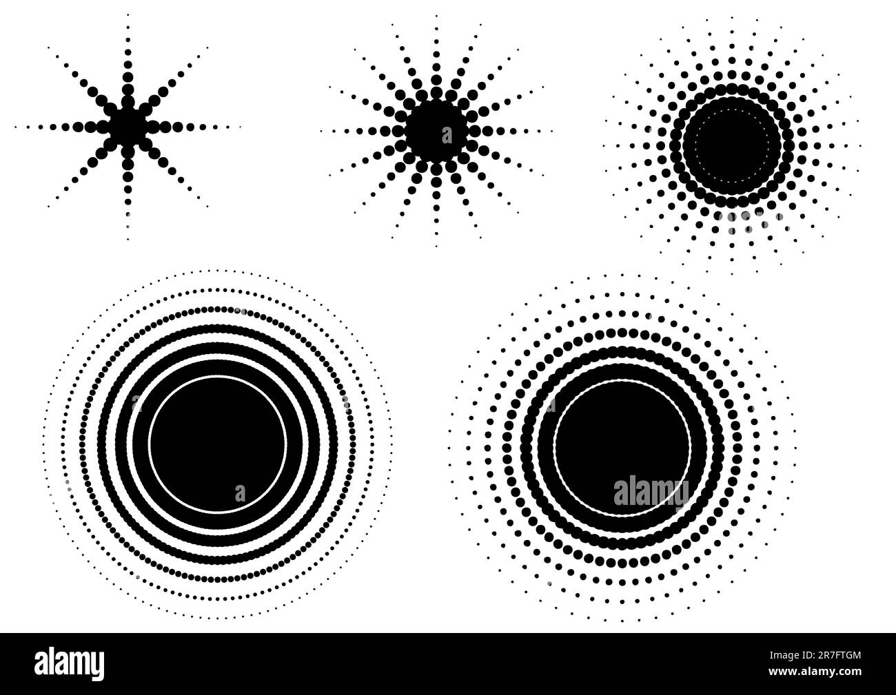 5 Circular graphic elements - Transparent vector can be overlaid on ...