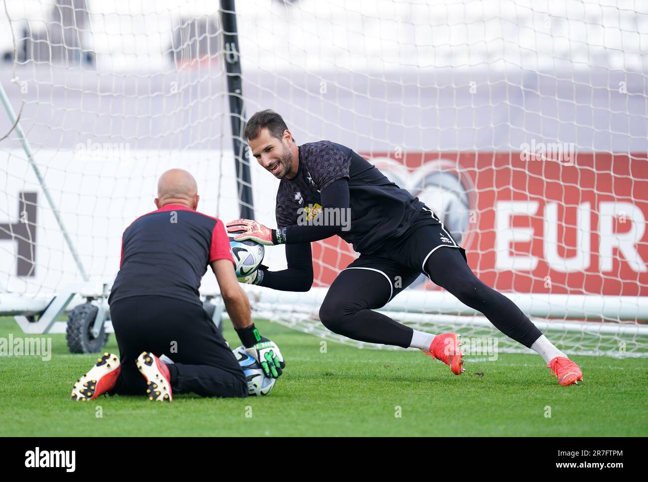 Malta's Henry Bonello (right) during a press conference at the National ...